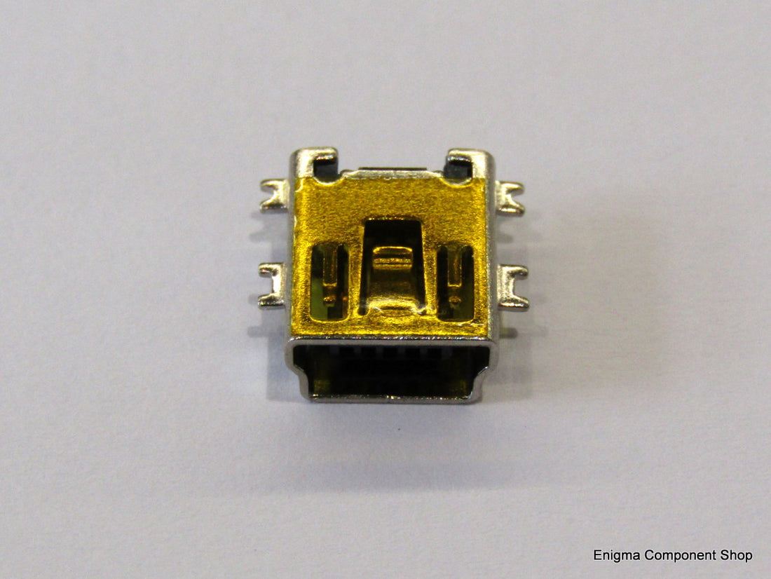 Mini USB, Type B, 5-pin In-Board Socket | Enigma Component Shop Ltd